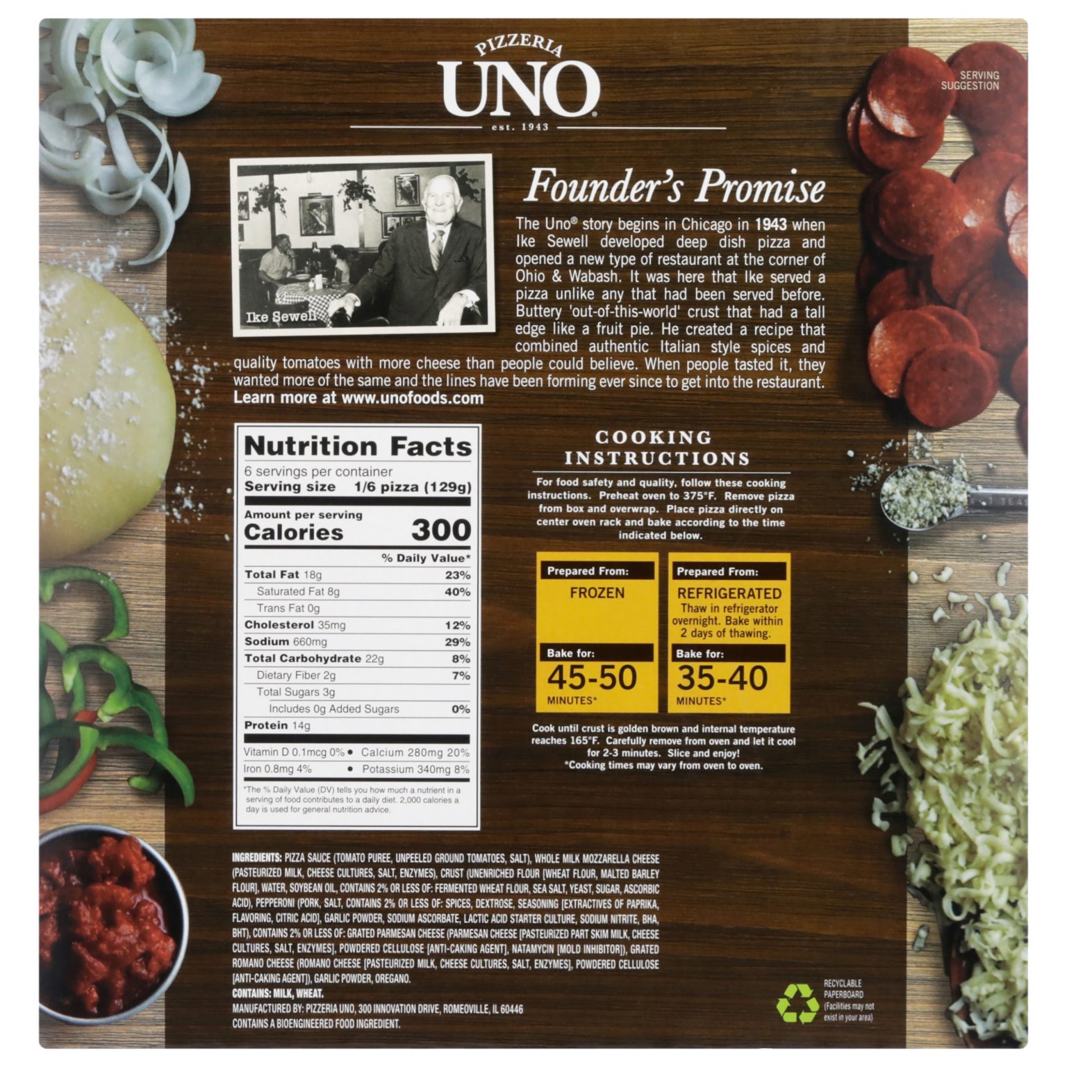 Uno 9” Chicago Style Deep Dish Pepperoni Pizza | Pizzeria Uno Foods