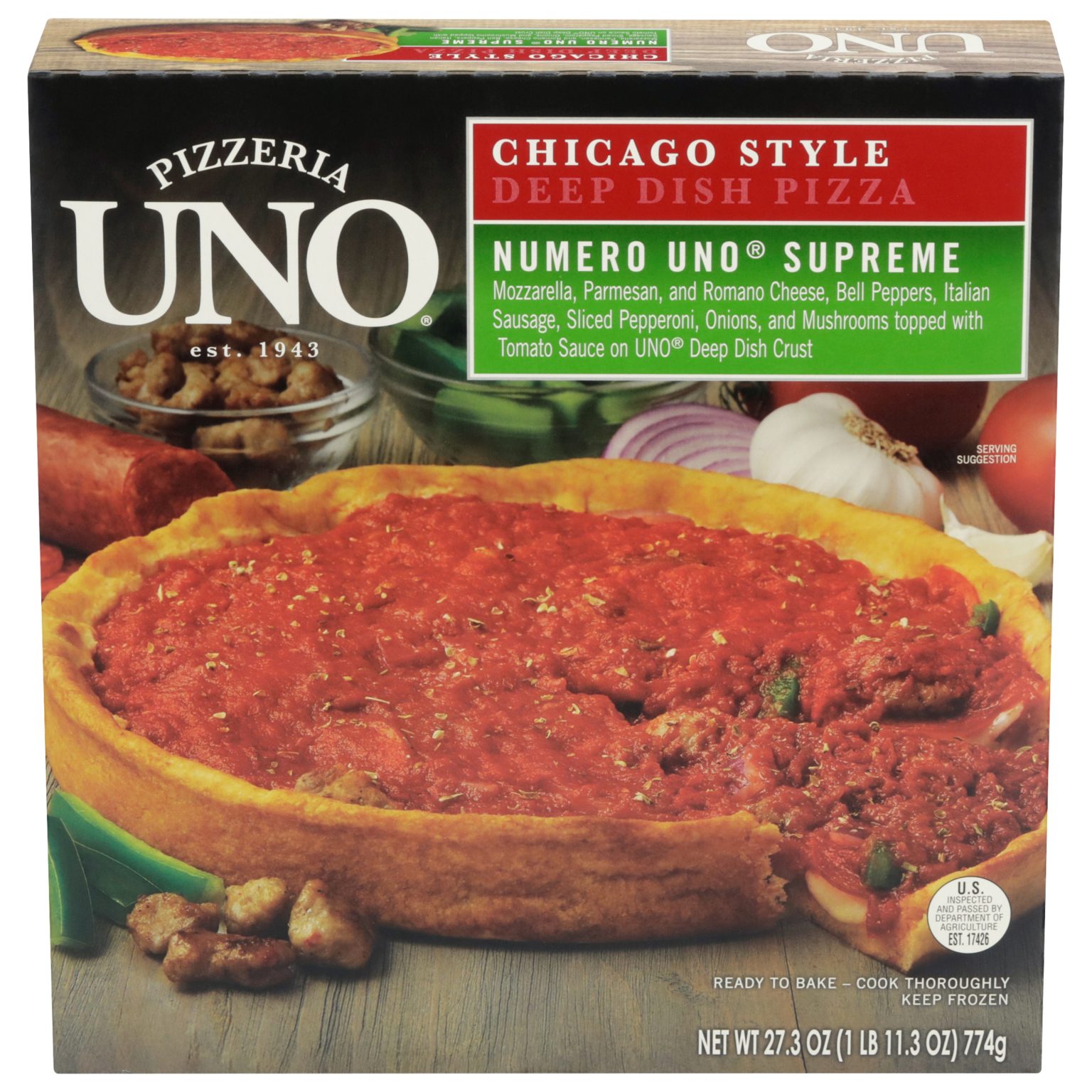 Uno 9” Chicago Style Deep Dish Supreme Pizza | Pizzeria Uno Foods