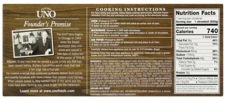 Uno Italian Style Meat Stromboli | Pizzeria Uno Foods