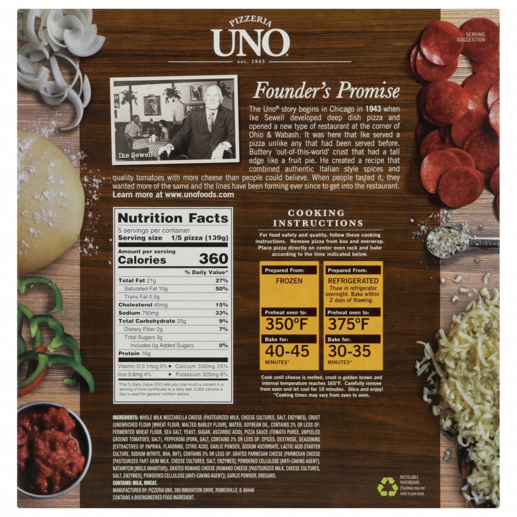 Uno 9″ Deep Dish Pepperoni Pizza | Pizzeria Uno Foods